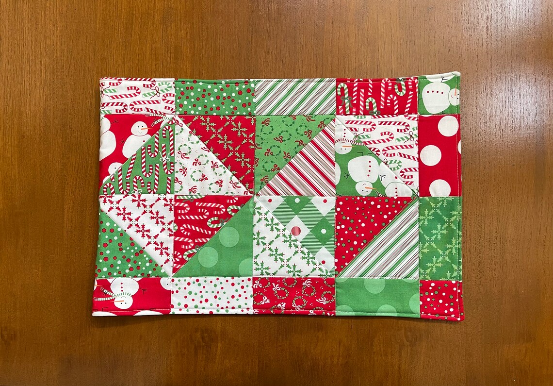 Christmas Patchwork Hourglass Table Runner Merry and Bright Me and My ...