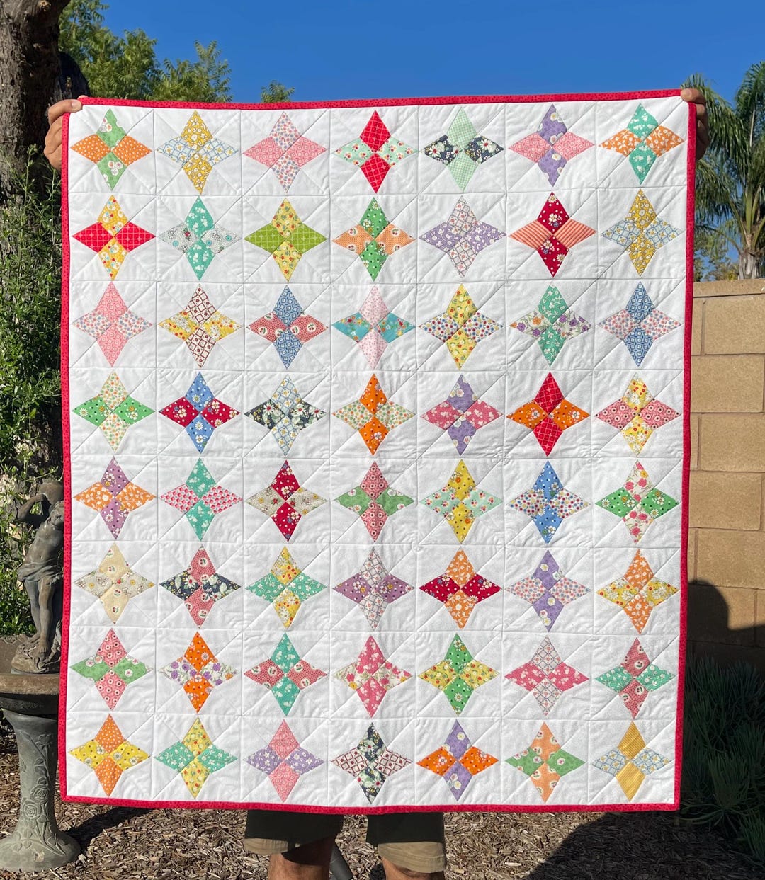 Patchwork Periwinkle Quilt Wall Hanging Table Topper 30s Reproduction ...