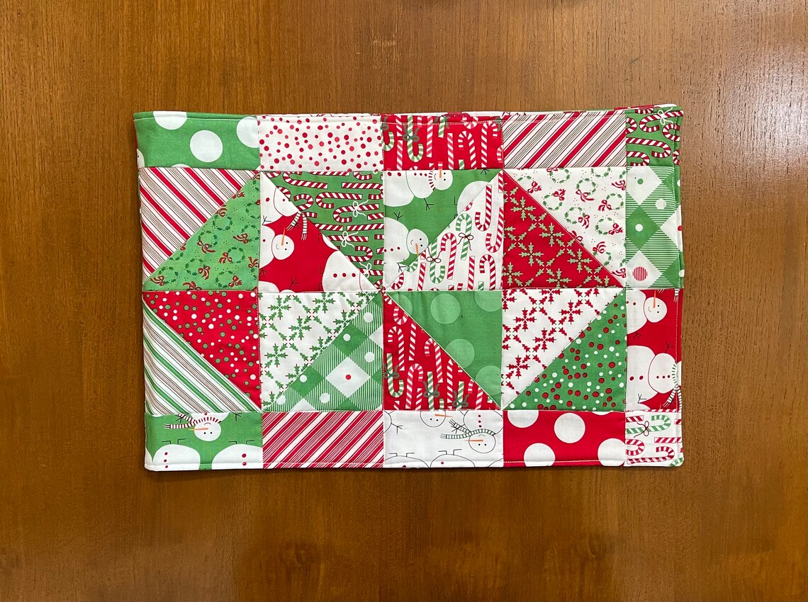 Christmas Patchwork Hourglass Table Runner Merry and Bright Me and My ...