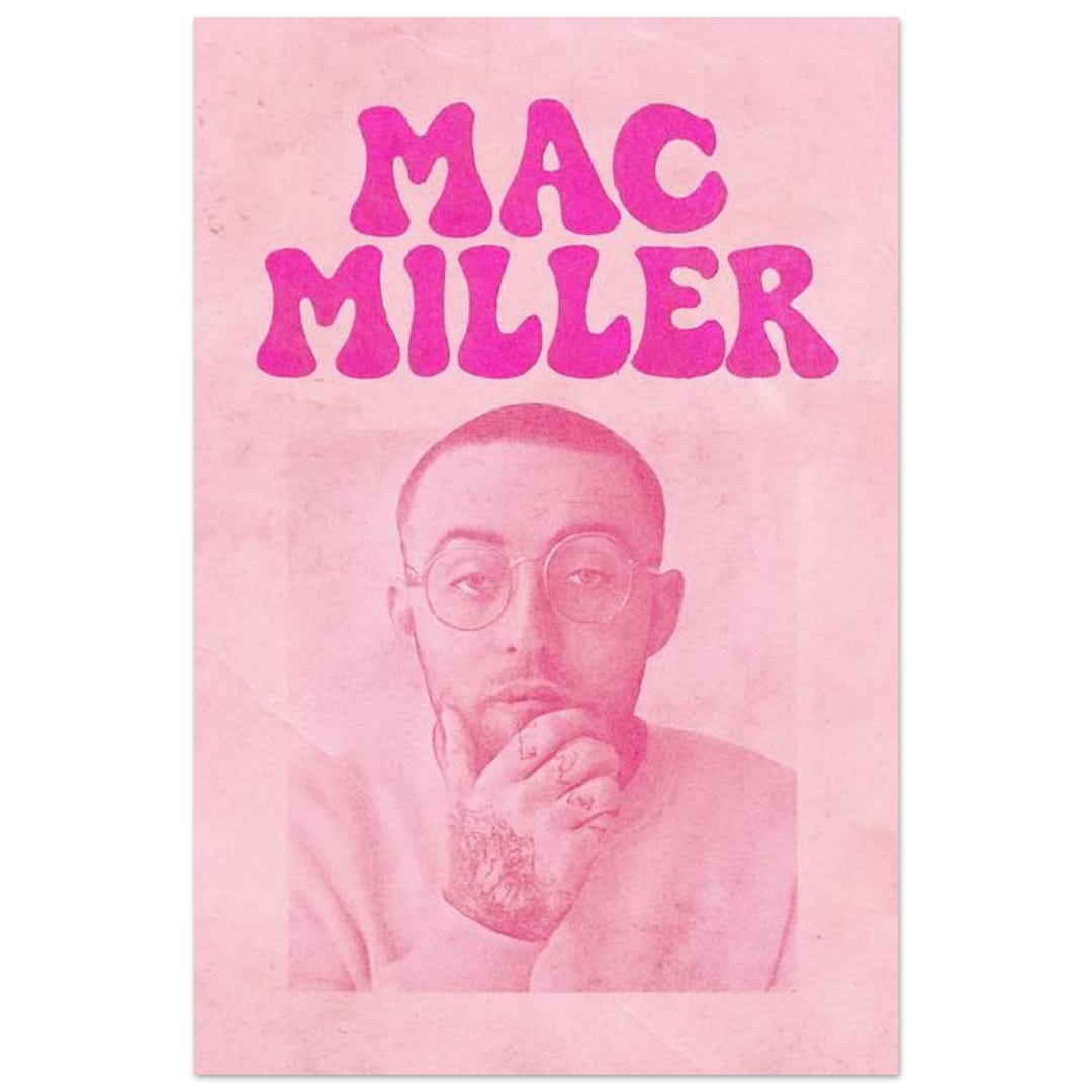 Mac Miller Unframed Poster in Pink - Wall Art for Music Lovers - Etsy