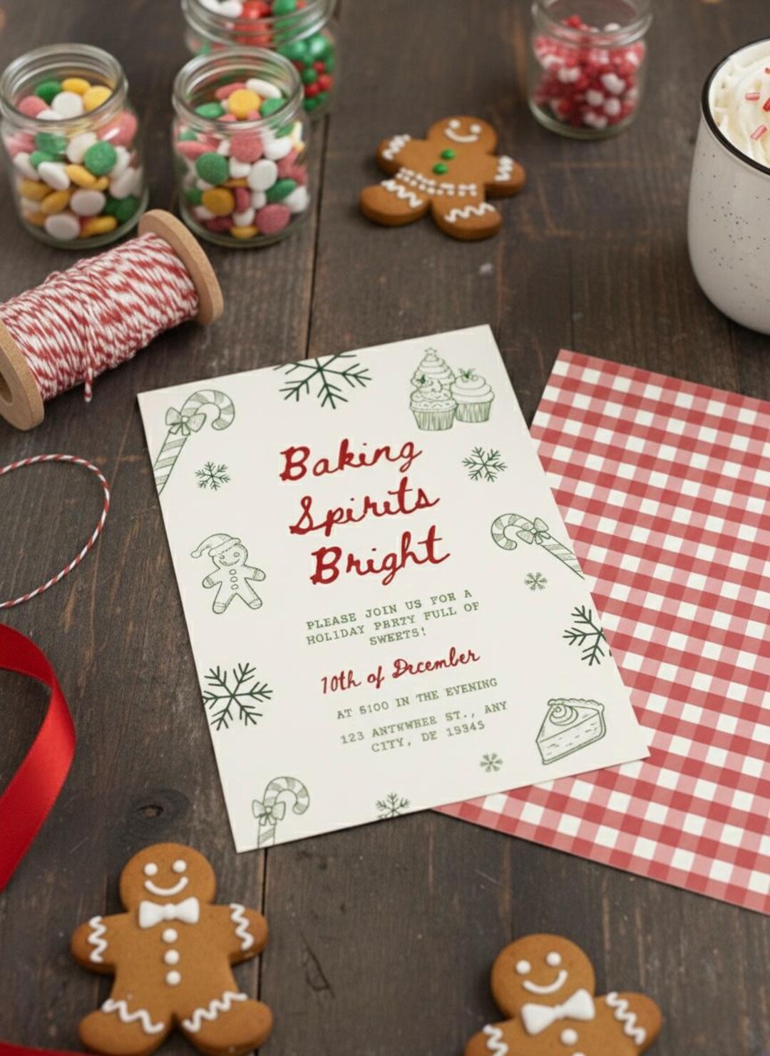 Christmas Baking Party Invitation Template, Cookie Exchange (digital ...