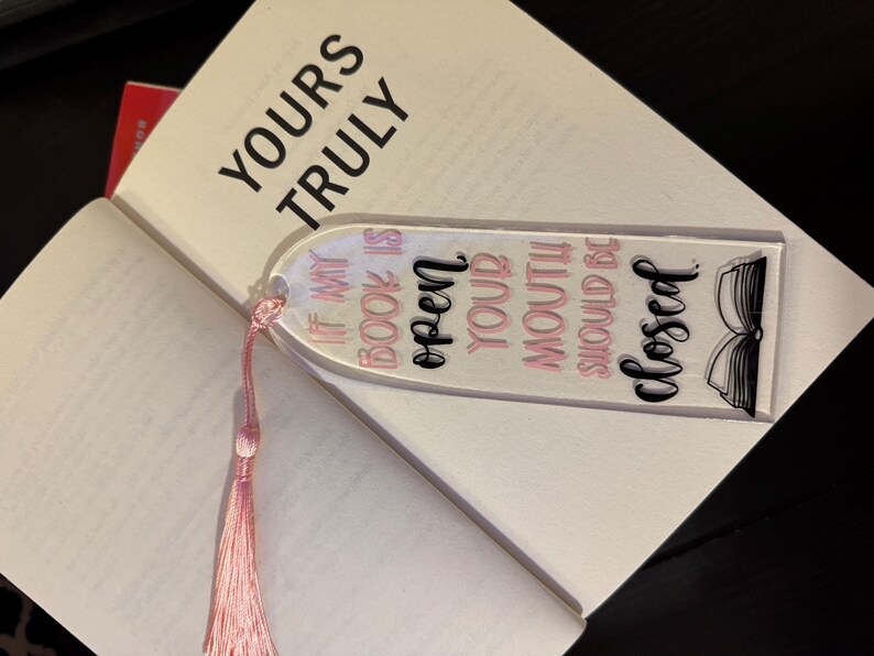 Personalized Acrylic Bookmark With Tassel - Custom Quote Book Lover ...