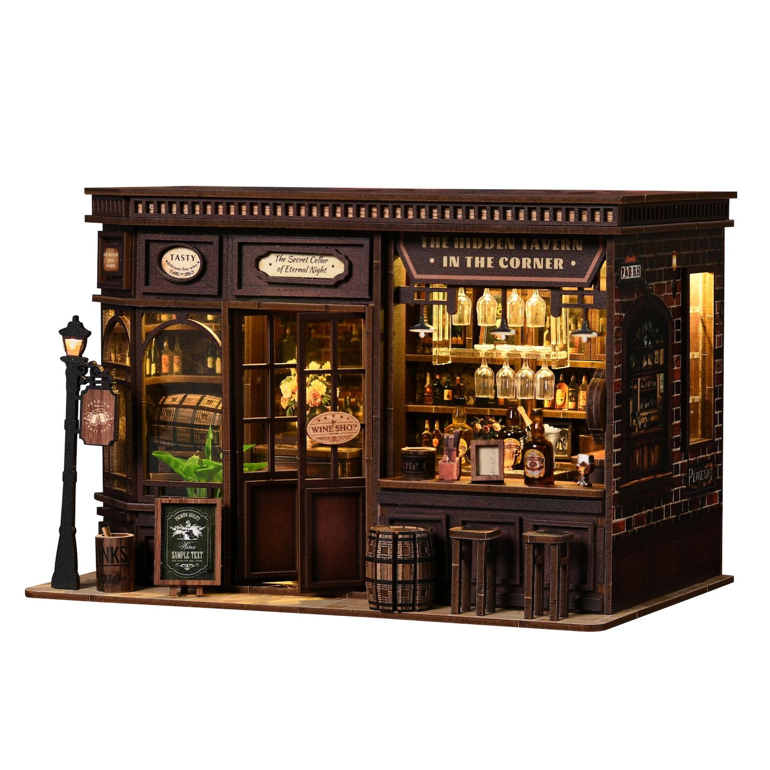 DIY Book Nook Kit Corner Tavern, Miniature Pub Diorama, 3D Wooden ...