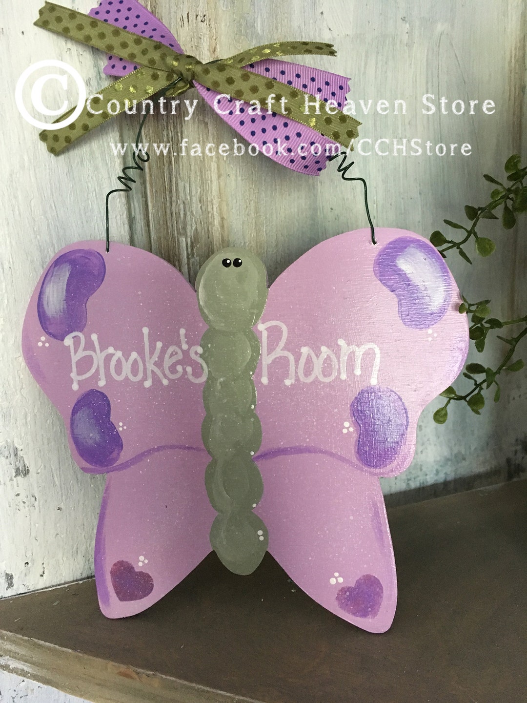 BUTTERFLY Door Hanger / Butterfly Nursery Decor / Custom Butterfly Sign ...