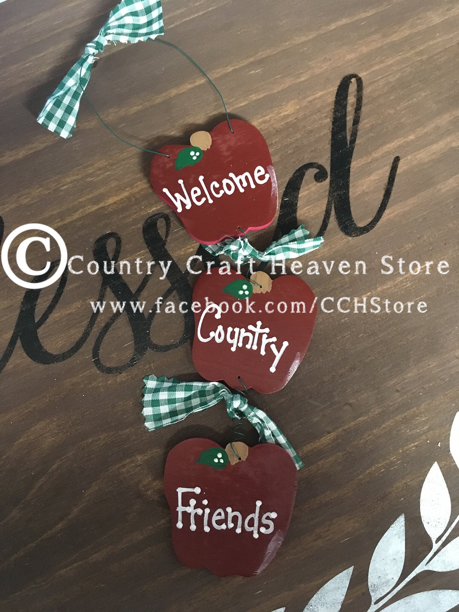Apple Wall Art Kitchen Welcome Country Friends Apples Decor | Etsy