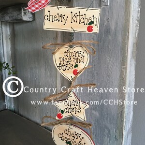 Cherry Kitchen Wall Art Cherry Rustic Kitchen Sign Cherry Sign for ...