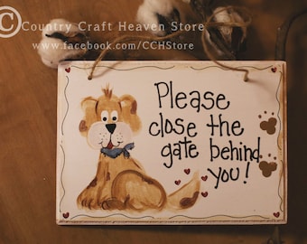 Please Do Not Open Gate Dog Planning Escape Sign Plaque - Etsy