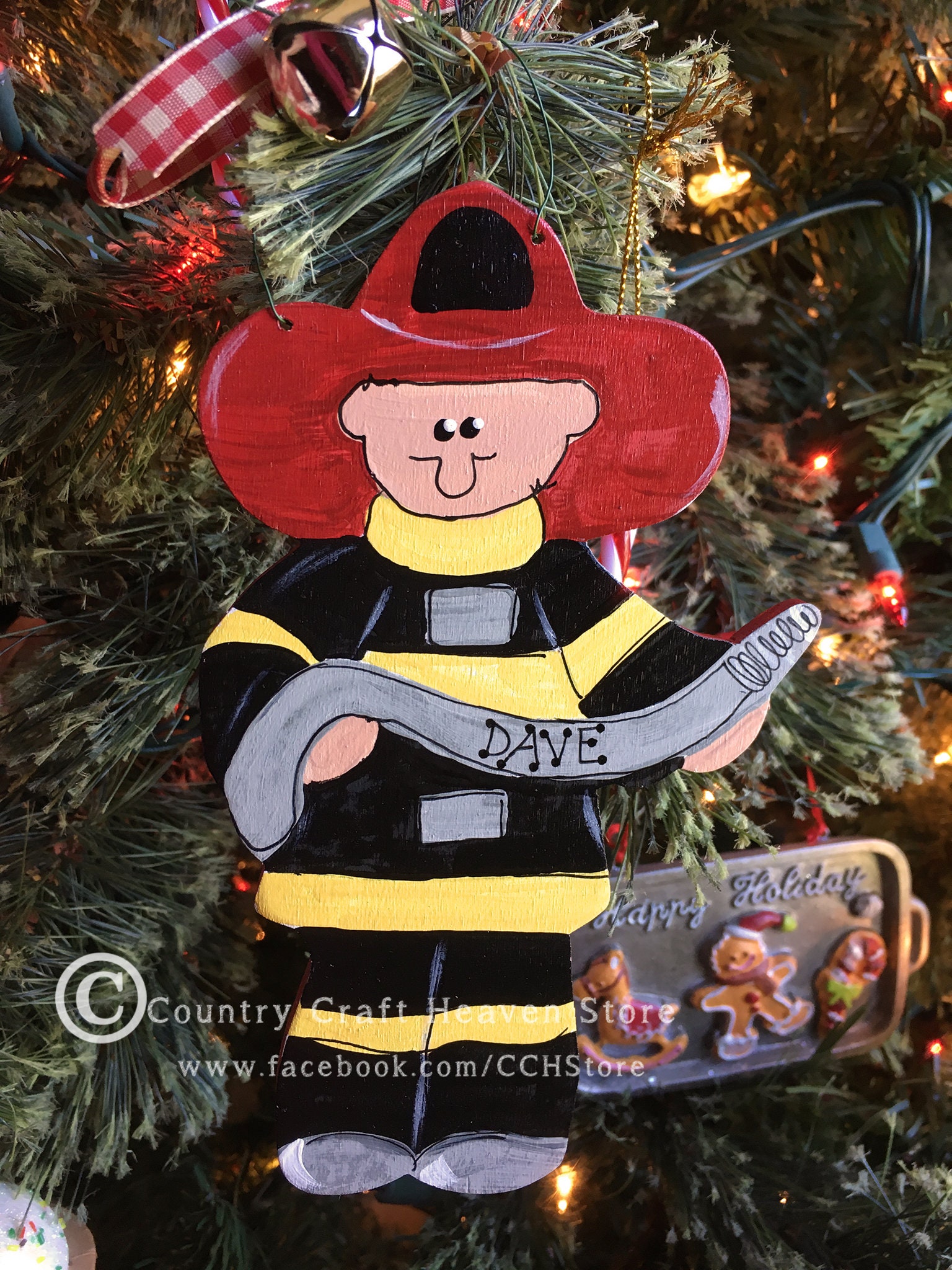 Fireman Ornament Personalized Christmas Fire Fighter Gift | Etsy