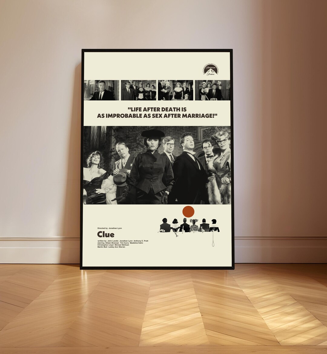 Clue, Movie Poster, Mid-century Modern Art, Minimalist Print, Vintage ...