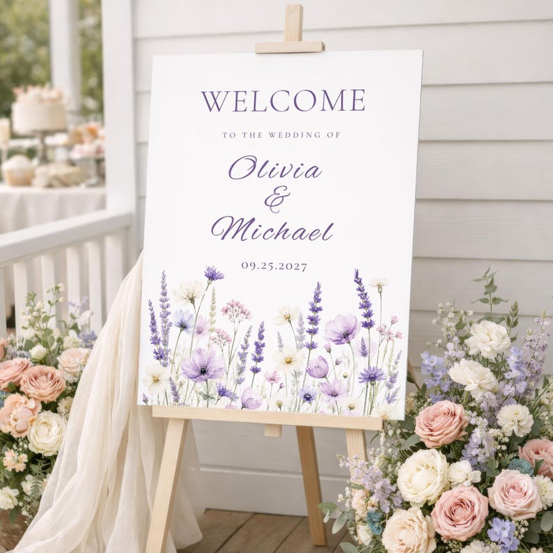 Wedding Welcome Sign Template Canva Digital Design Editable Printable ...