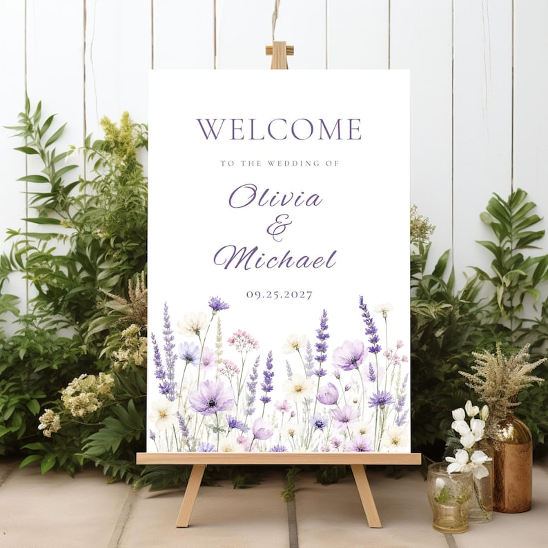 Wedding Welcome Sign Template Canva Digital Design Editable Printable ...