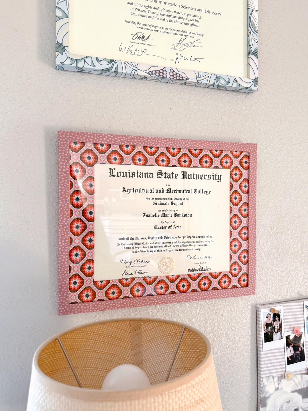 Colorful Mauve Diploma Fabric Wrapped Frame and Mat - Etsy