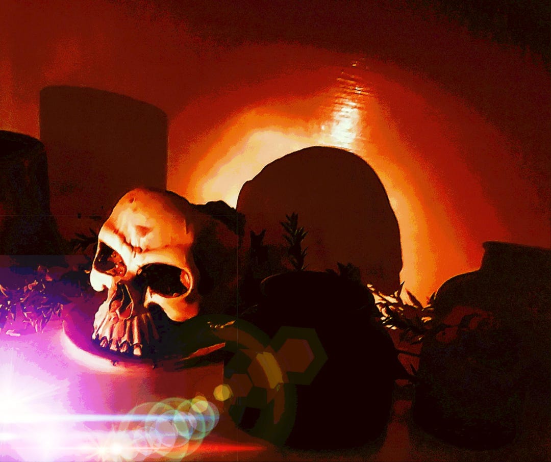 Candlelit Skull Photograph: Shadowy Shelf Decor - Etsy