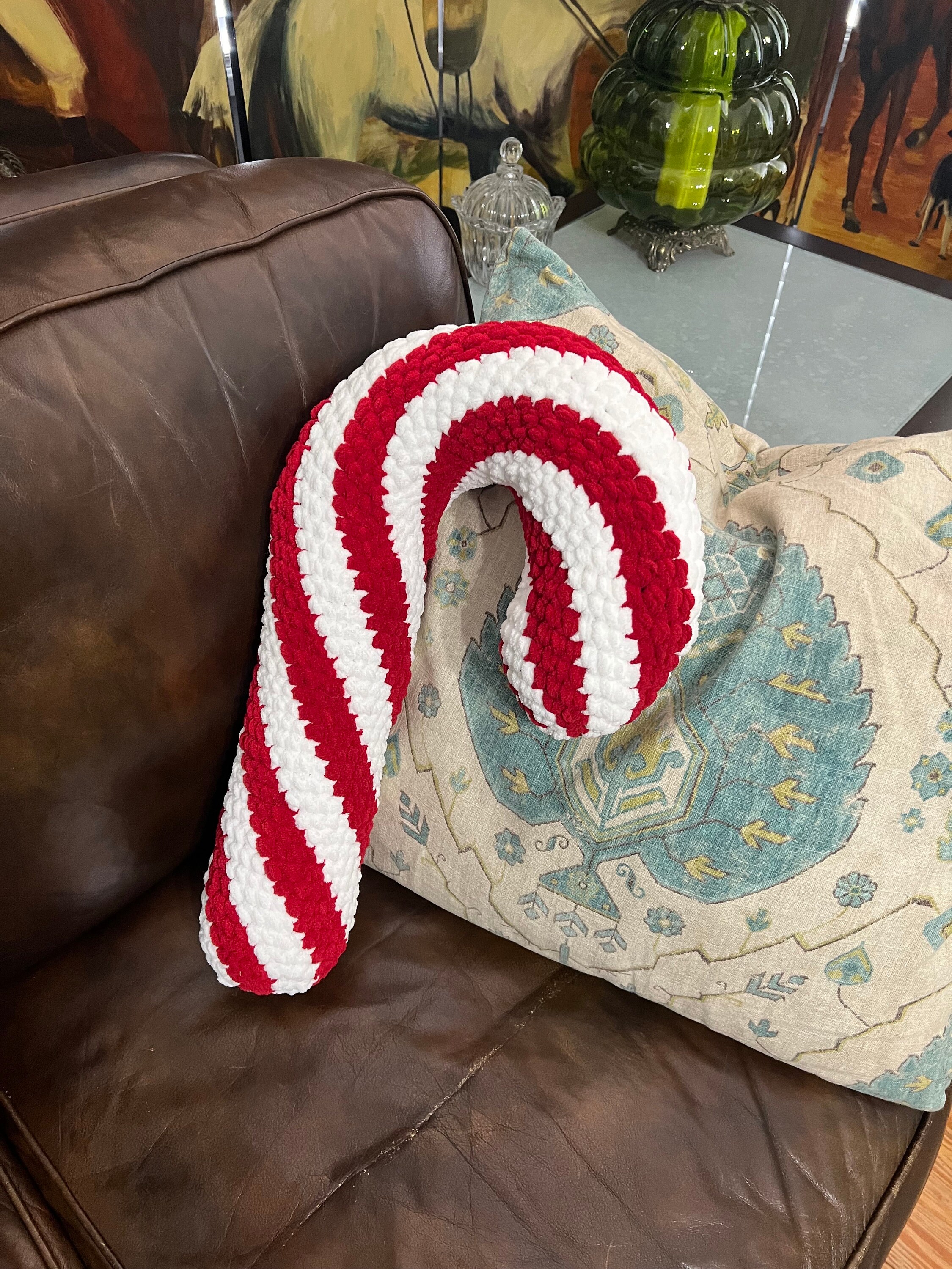 Crochet Candy Cane Pillow Pattern, Twisted Stripes - Etsy