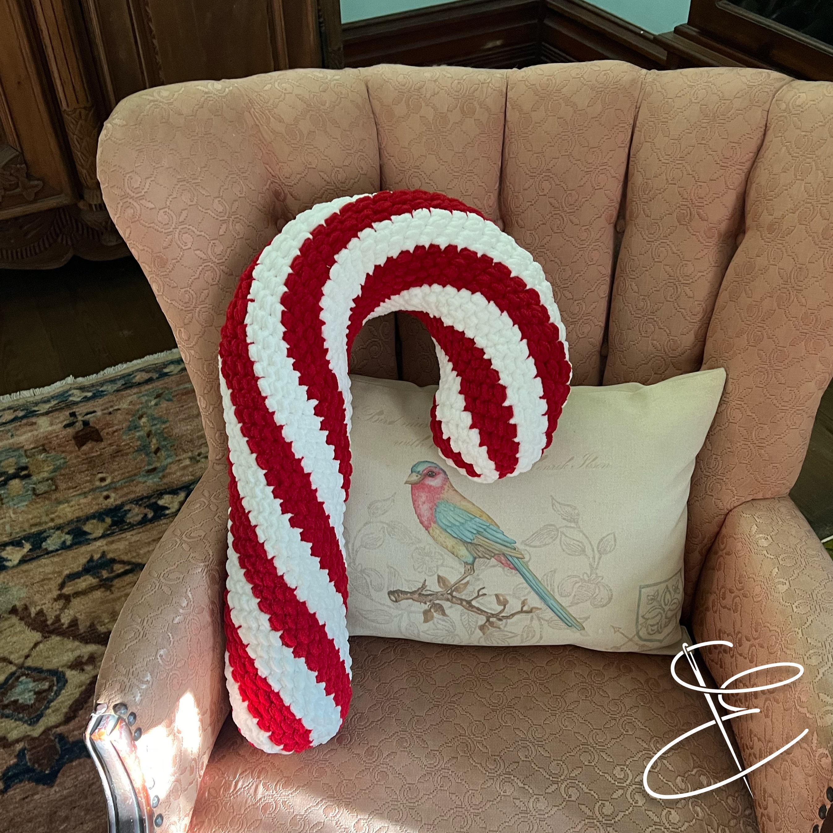 Crochet Candy Cane Pillow Pattern, Twisted Stripes - Etsy