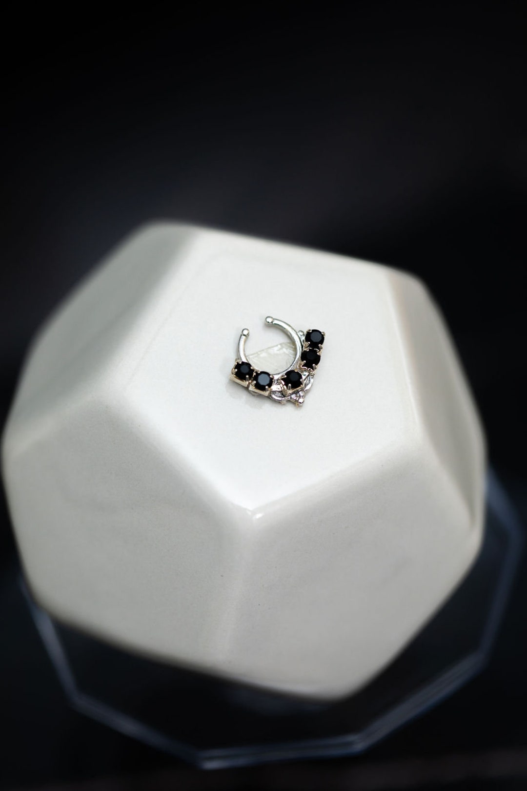 Black Rhinestone Fake Septum Ring: Faux Body Jewelry - Etsy
