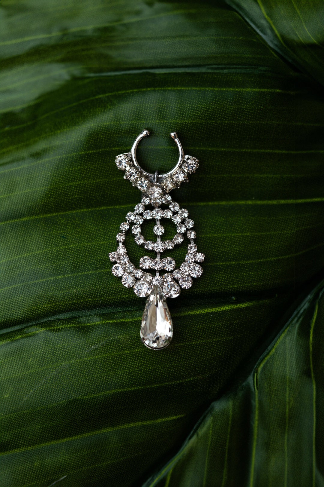 Large Oversized Oval Septum Rhinestone Septum Ring Body - Etsy