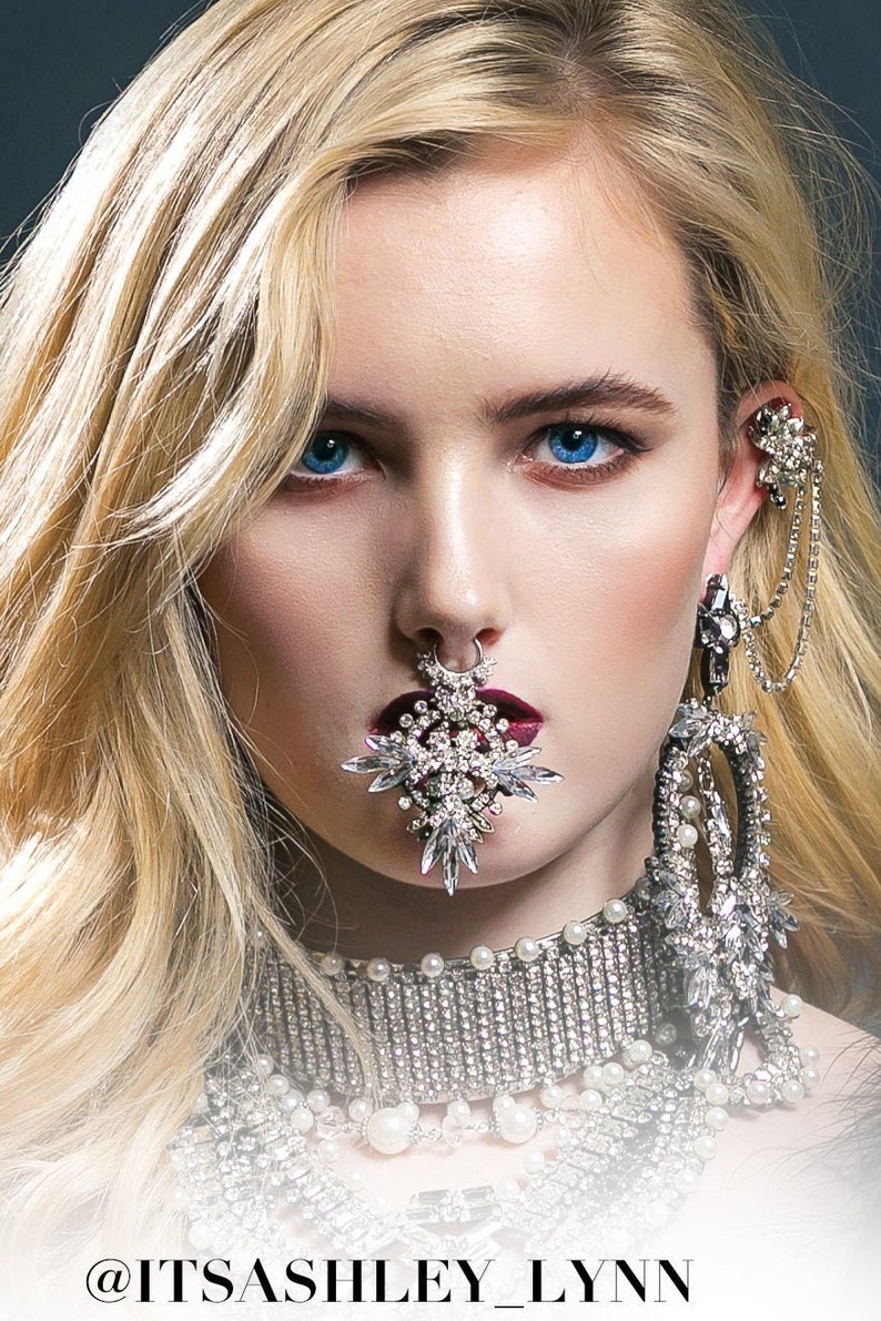 Back in Stock New Oversized Septum Ring Crystal Fake Septum - Etsy