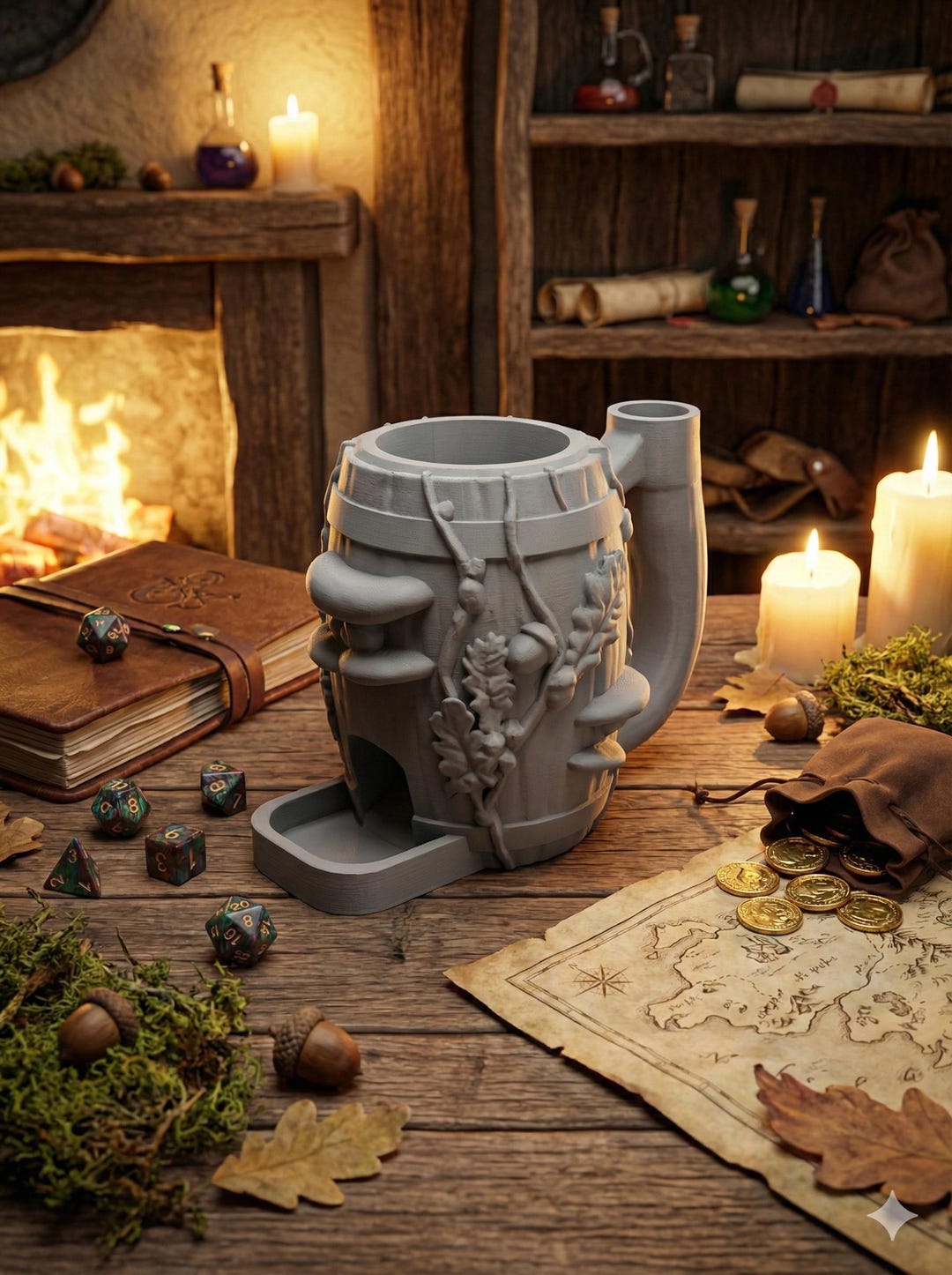 Druid's Grog Barrel: Dice Tower and Can Holder for Dungeons & Dragons ...