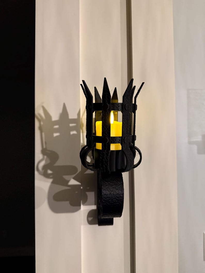 Medieval Wall Sconce Single Candle, LED Candle Light With Remote, 3D ...