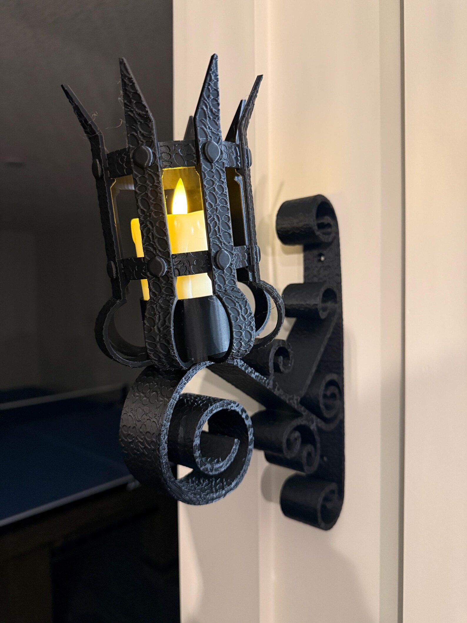 Medieval Wall Sconce Single Candle, LED Candle Light With Remote, 3D ...