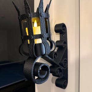 Medieval Wall Sconce Single Candle, LED Candle Light With Remote, 3D ...