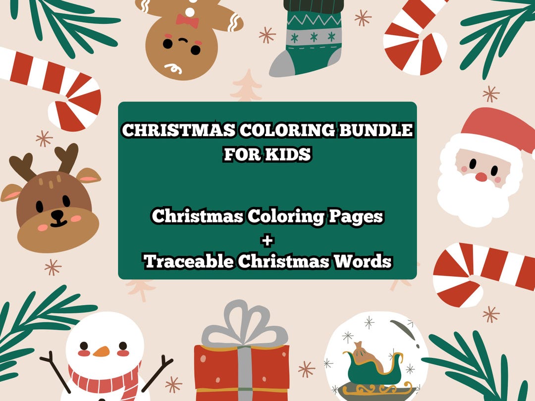 Christmas Tracing & Coloring Pages for Kids – 18 Printable Christmas ...
