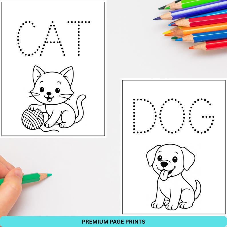 Traceable Shapes and Animal Names Bundle | Printable Tracing Worksheets ...
