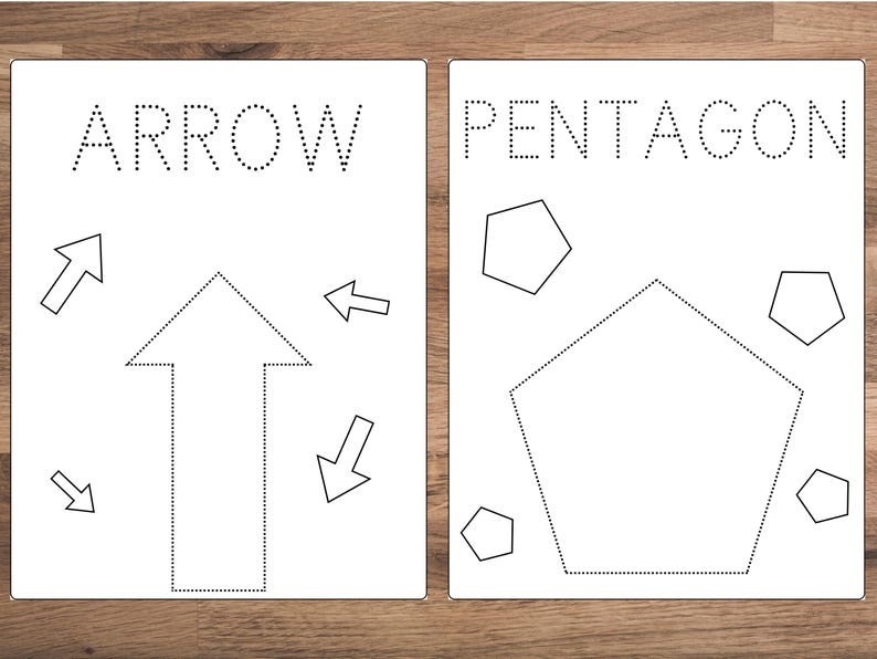 Traceable Shapes and Animal Names Bundle | Printable Tracing Worksheets ...
