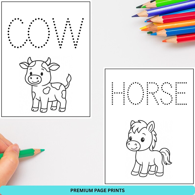 Traceable Shapes and Animal Names Bundle | Printable Tracing Worksheets ...