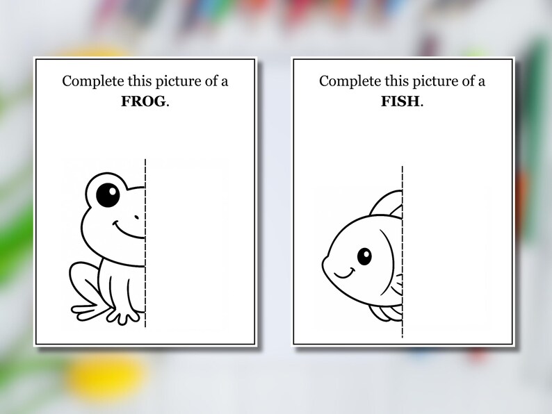 Animal Fine Motor Worksheets for Kids, Complete the Picture, Traceable ...