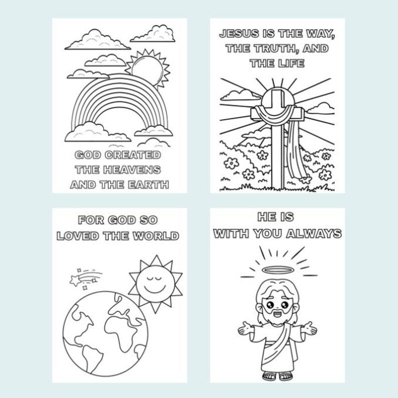 Bible Verse Coloring Pages Bundle for Women & Kids – 20 Printable ...