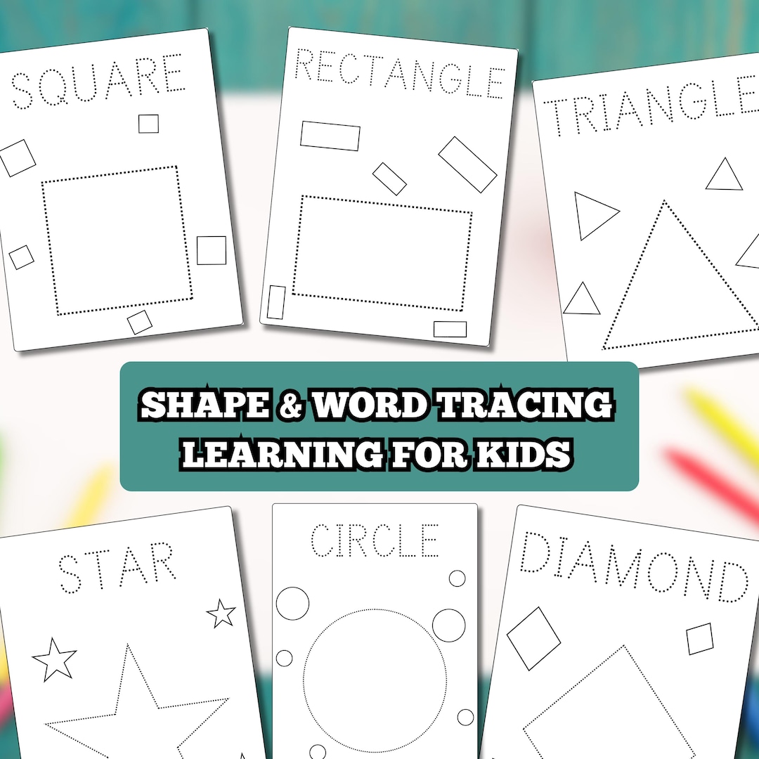 Traceable Shapes & Names for Kids | Printable Shape Tracing Worksheets ...