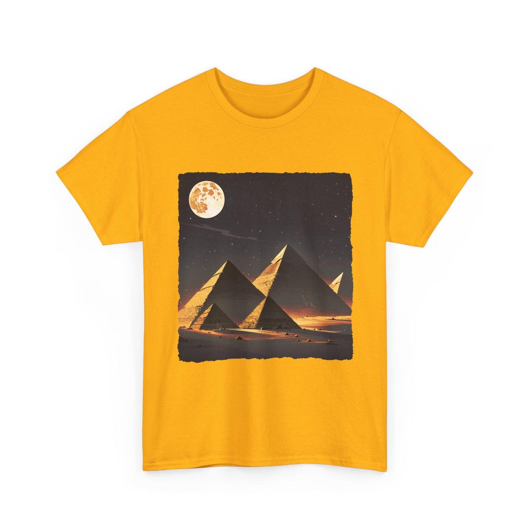 Pyramids of Giza at Night T-shirt | Moon Over Pyramids Tee - Etsy