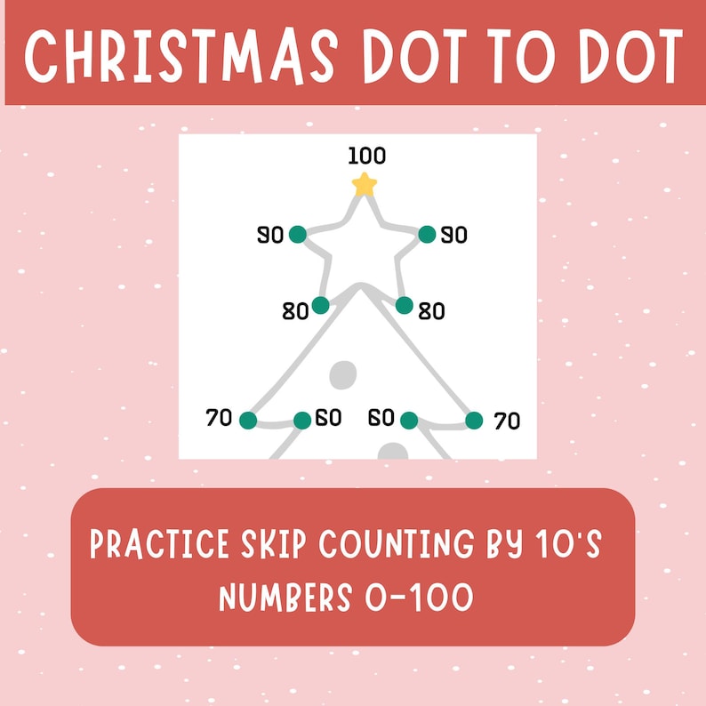 Christmas Dot to Dot • Skip Counting by 10s • Numbers 0–100 • Preschool ...