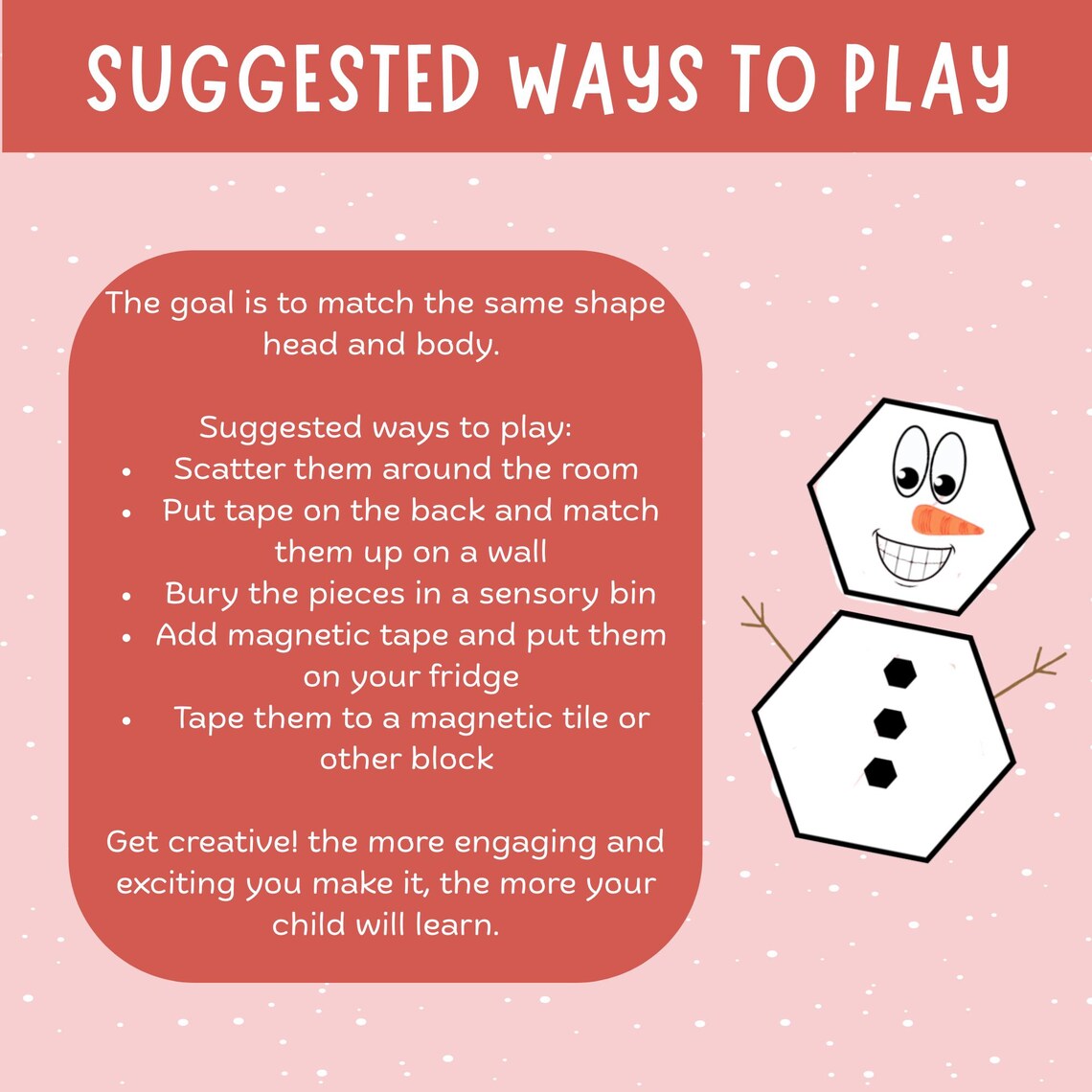 Snowman Shape Matching | Christmas Learning Activity | Toddlers and ...
