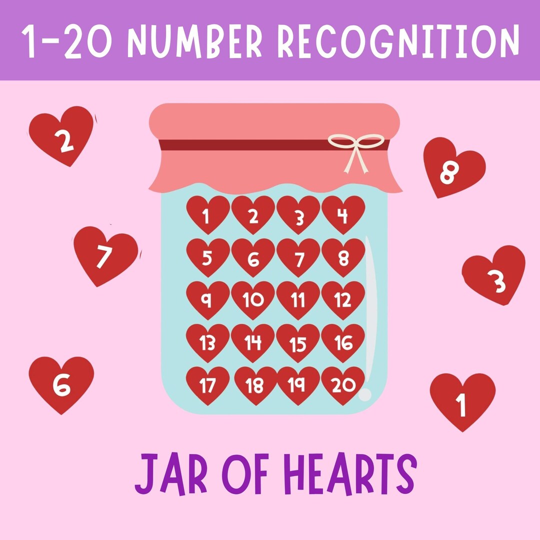 Valentine Number Recognition 1–20 | Preschool Math Activity | Hands-on ...