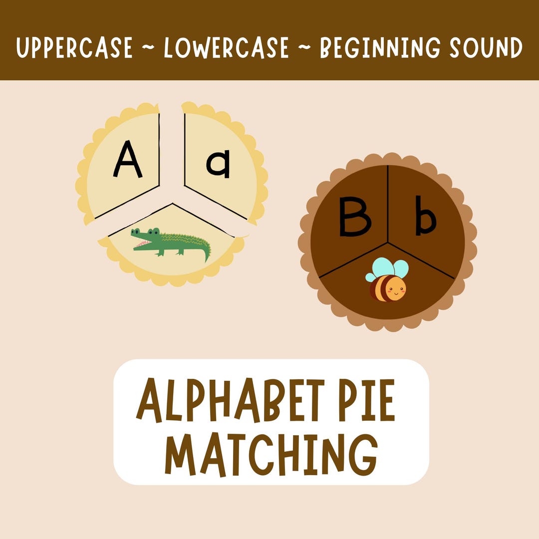 Alphabet Pie Matching | Fall Literacy Center | Uppercase & Lowercase ...