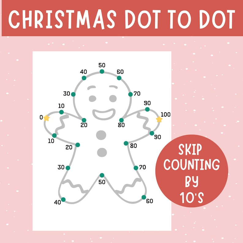 Christmas Dot to Dot • Skip Counting by 10s • Numbers 0–100 • Preschool ...