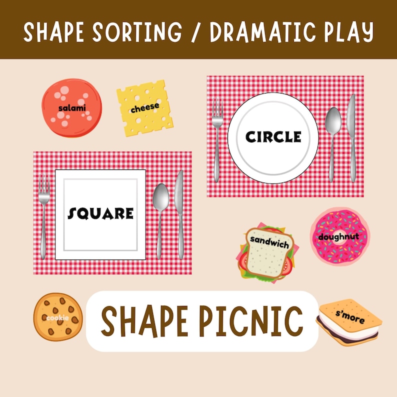 Shape Picnic Activity | Preschool Shapes Printable | Toddler Shape ...