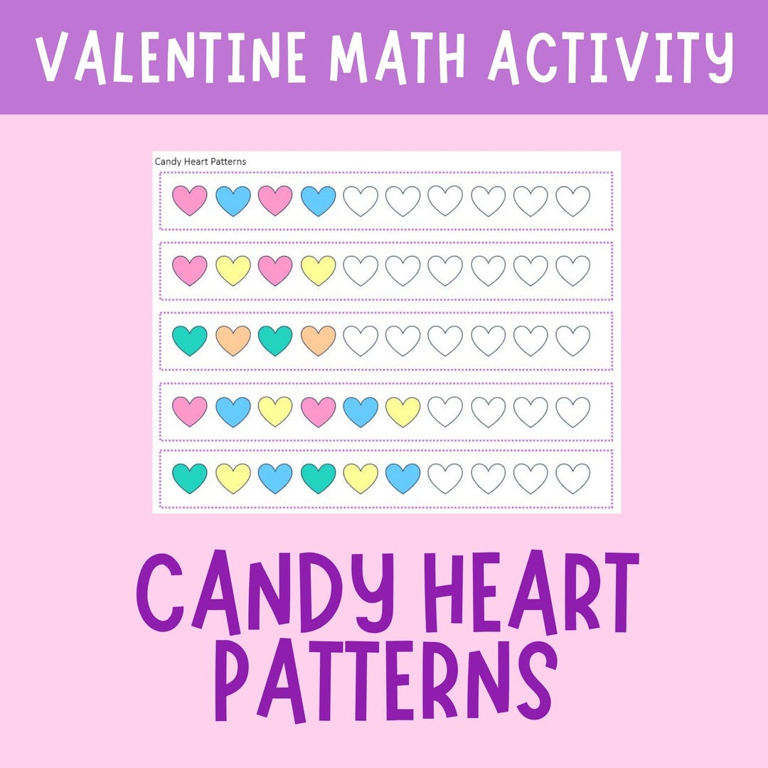 Candy Heart Patterns | Valentine Pattern Activity for Preschool | Fine ...