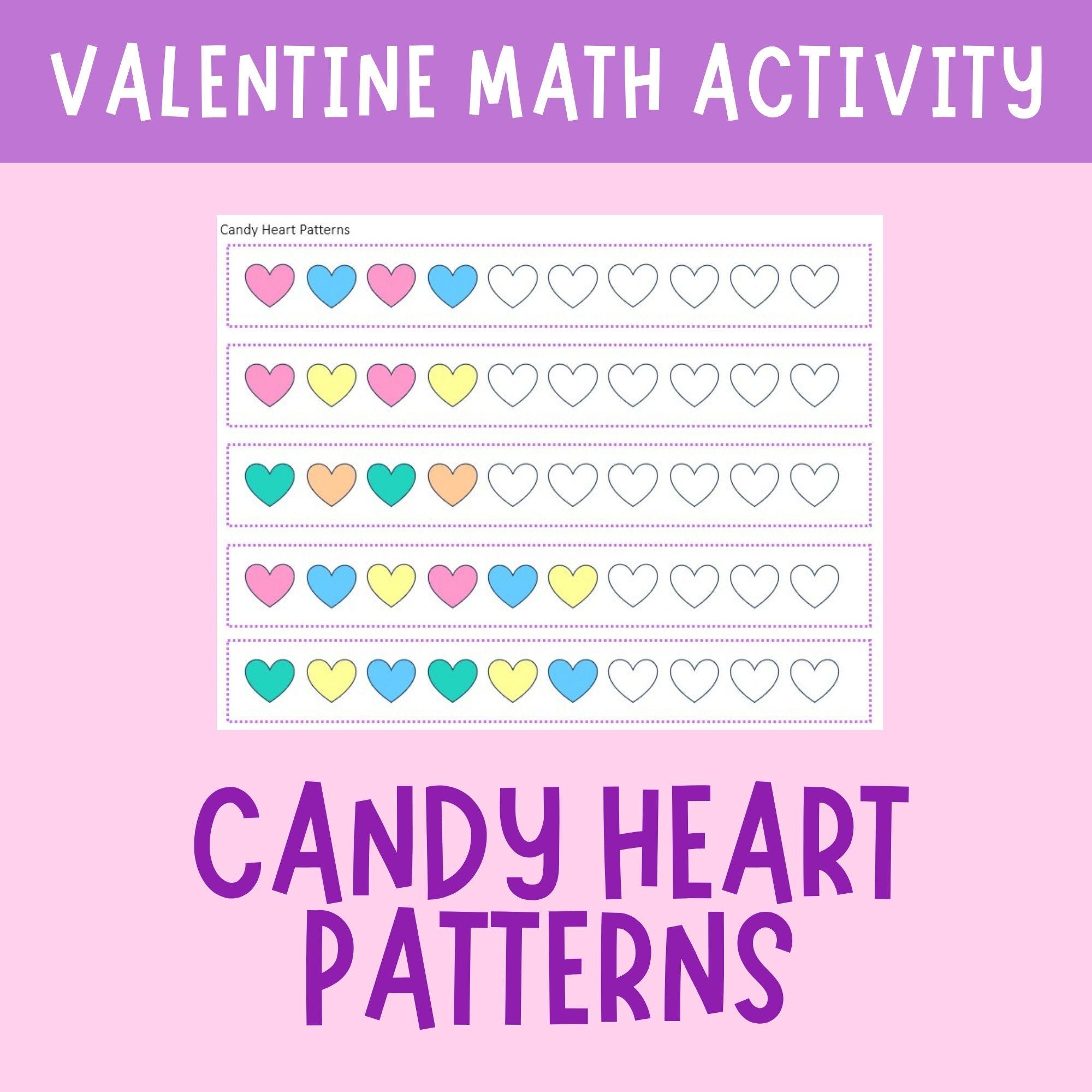 Candy Heart Patterns | Valentine Pattern Activity for Preschool | Fine ...