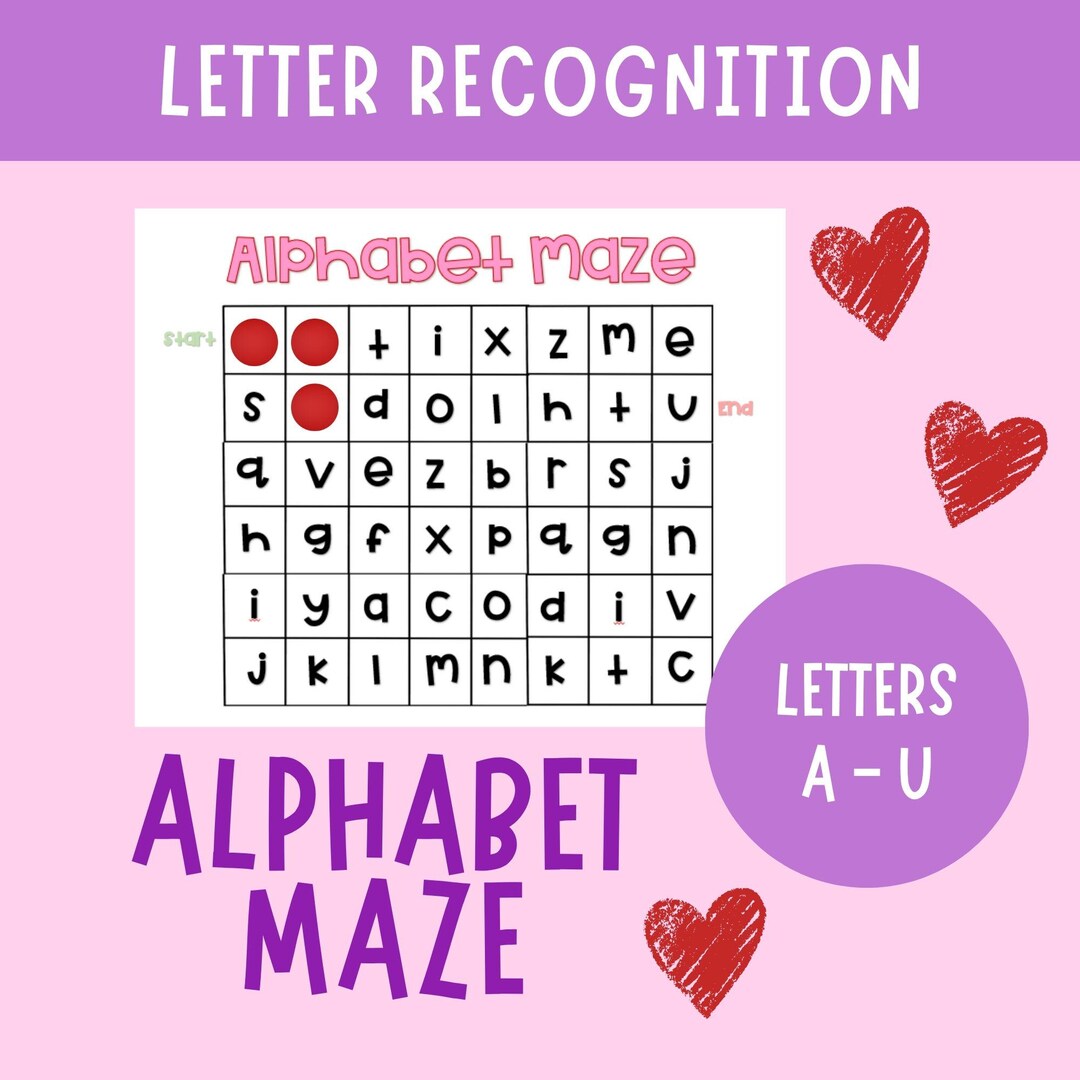 Alphabet Maze Printable | Letter Recognition & Fine Motor Activity for ...