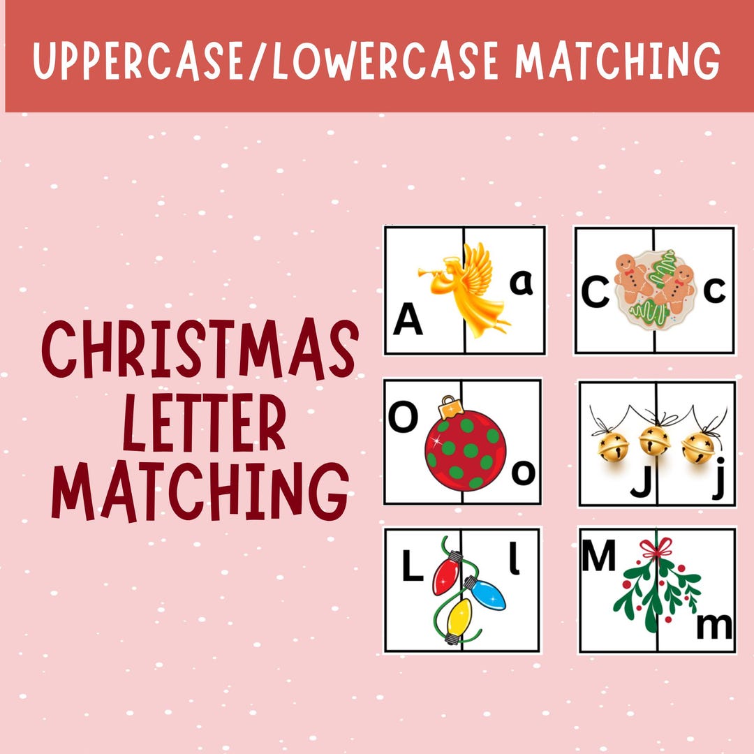 Christmas Alphabet Matching Cards | Uppercase Lowercase Puzzle ...