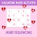 Valentine Number Sequencing 1–20 | Heart Math Cut and Paste Activity ...