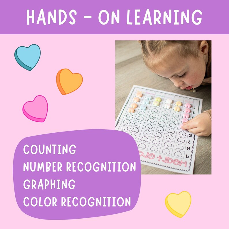 Candy Heart Graphing | Valentine Math Activity for Preschool | Counting ...