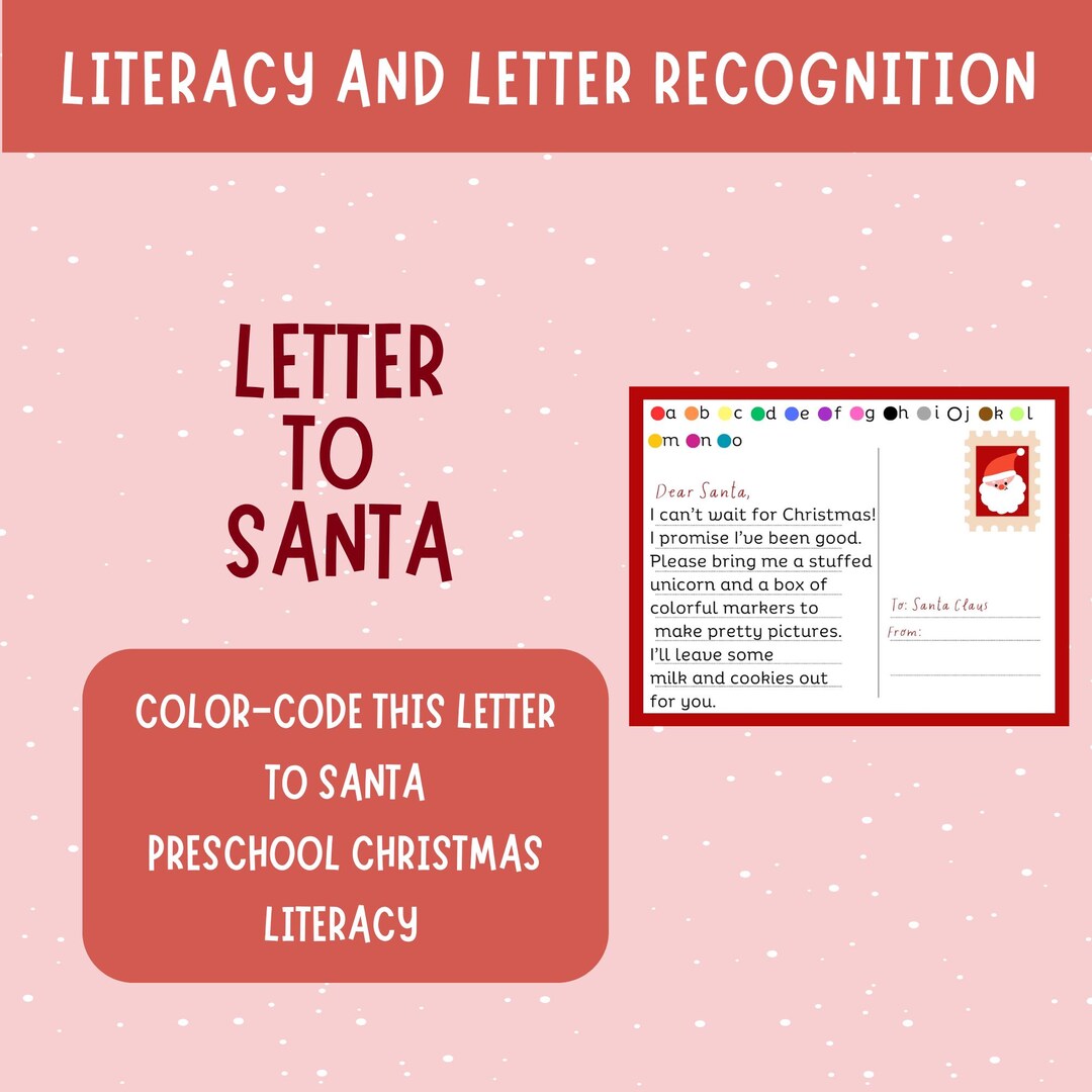 Letter to Santa Printable for Kids | Color-coded Christmas Writing ...