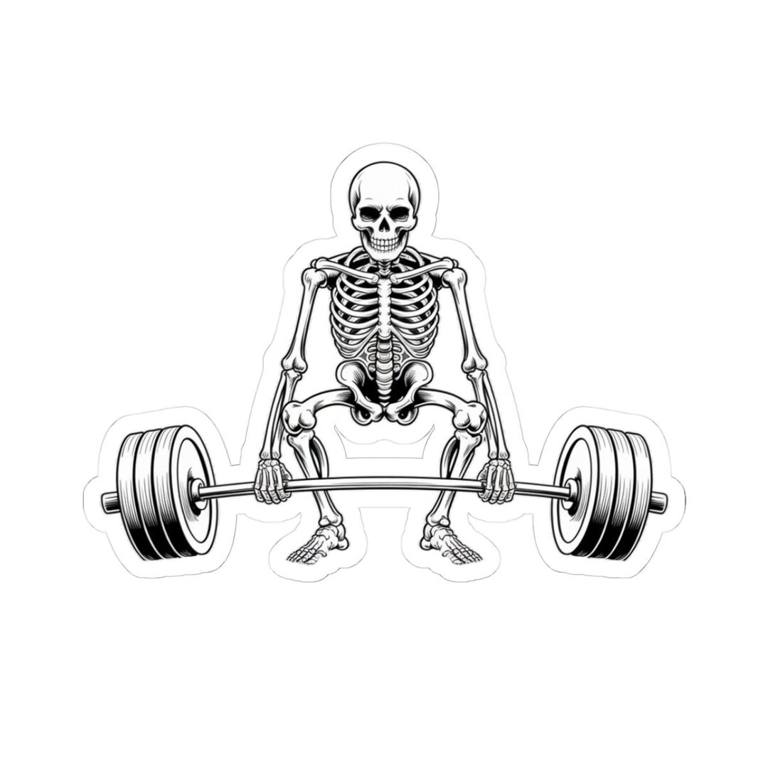 Skeleton Deadlift Sticker | Weightlifting Gym Barbell Sticker - Etsy