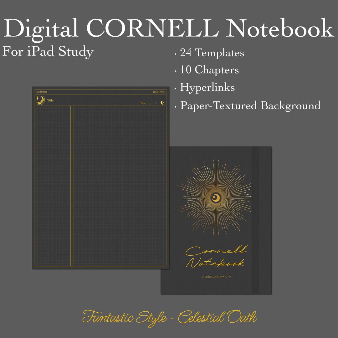 Fantastic Style Digital CORNELL NOTEBOOK | Lunar Accord Theme - Etsy