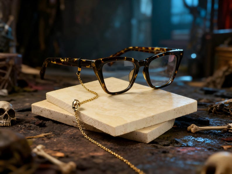 Gold Silver Skull Eyeglass Chain, Gothic Punk Glasses Holder, Biker ...